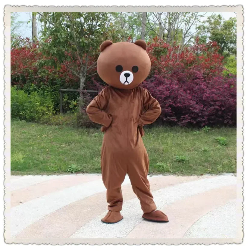 Lindo oso pardo, disfraz de mascota de dibujos animados de oso de ...