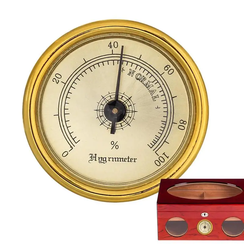 High-Accuracy-Brass-Cigar-Hygrometer-Round-Insert-Style-Analog ...