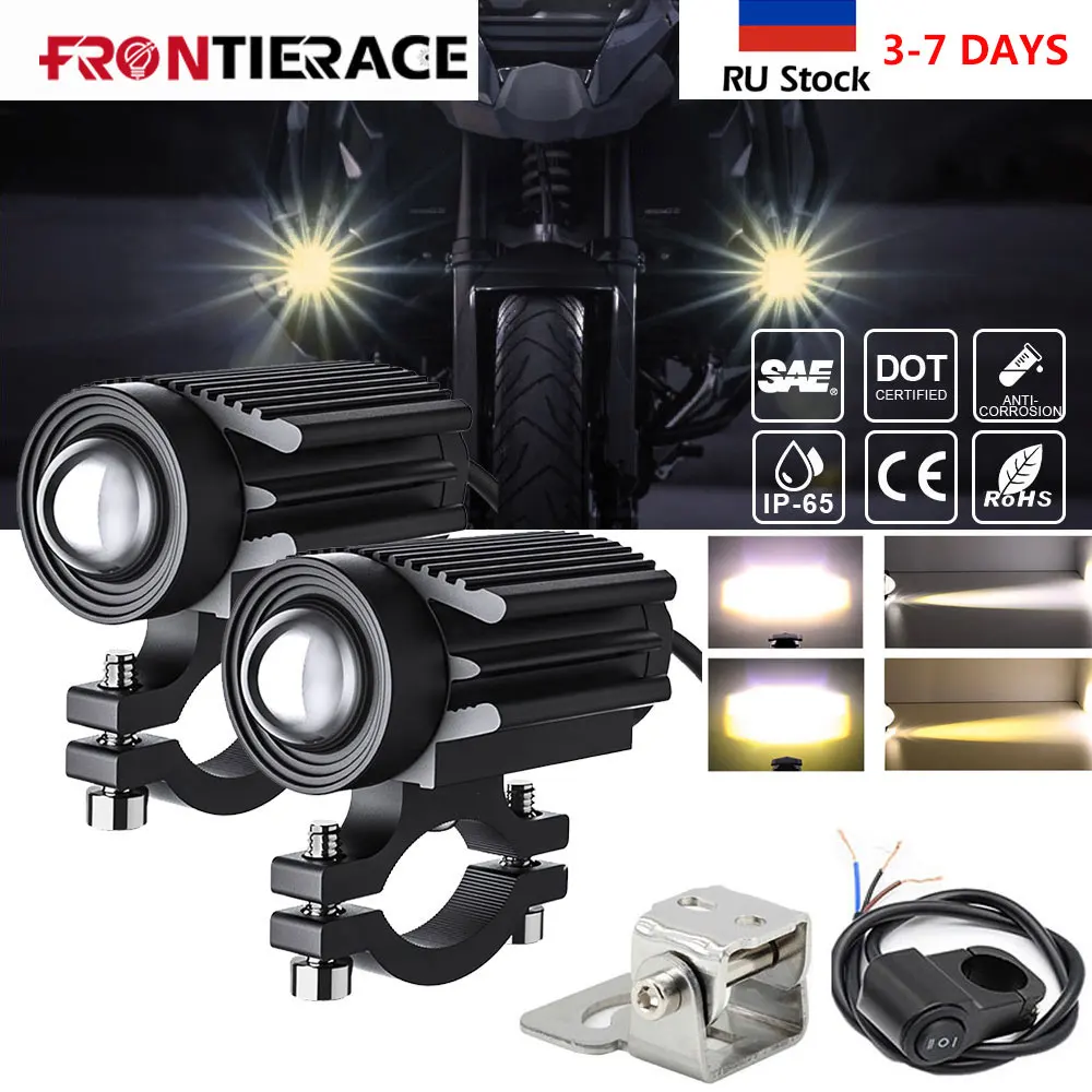Led Motorcycle Headlight Working Spot Light Switch for ATV Truck Dirt ...