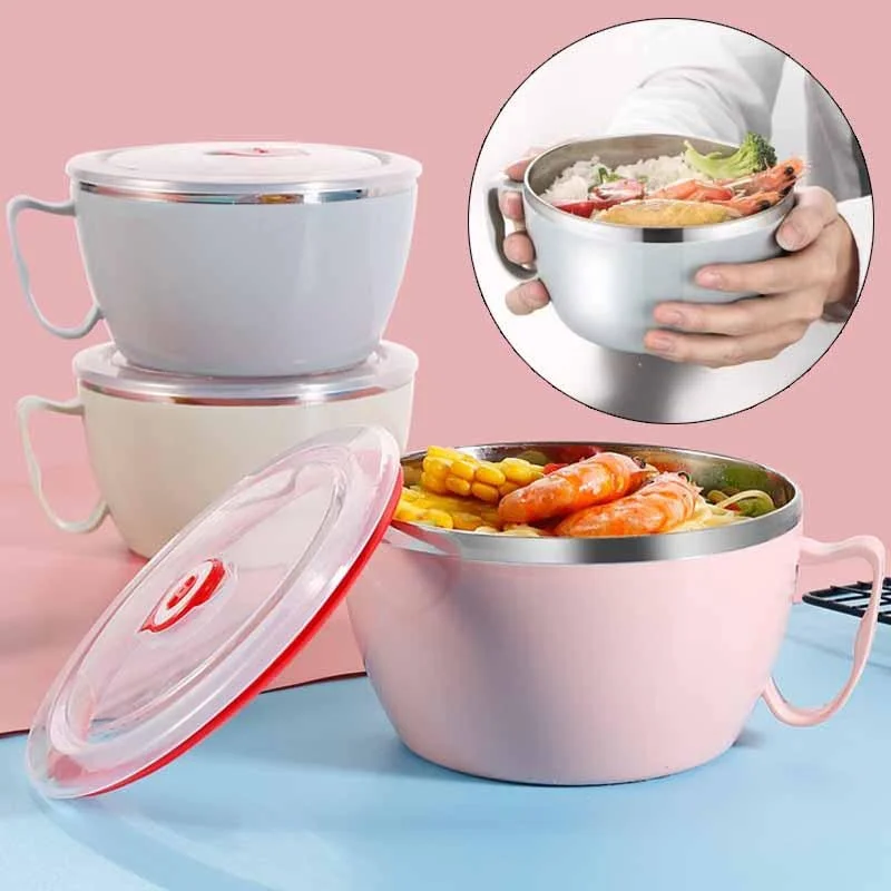 Portable-Stainless-Steel-with-Lid-Instant-Noodle-Bowl-Double-Insulated ...