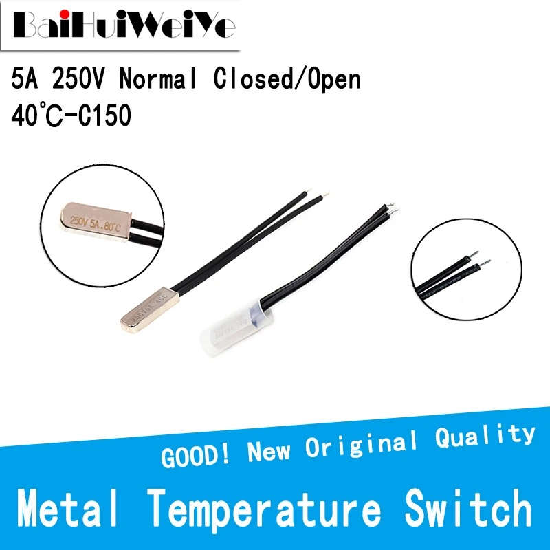 5PCS-LOT-KSD9700-5A-250V-NO-NC-Thermostat-Thermal-Protector-Fuses-Temperature-Switch-40C-150C ...