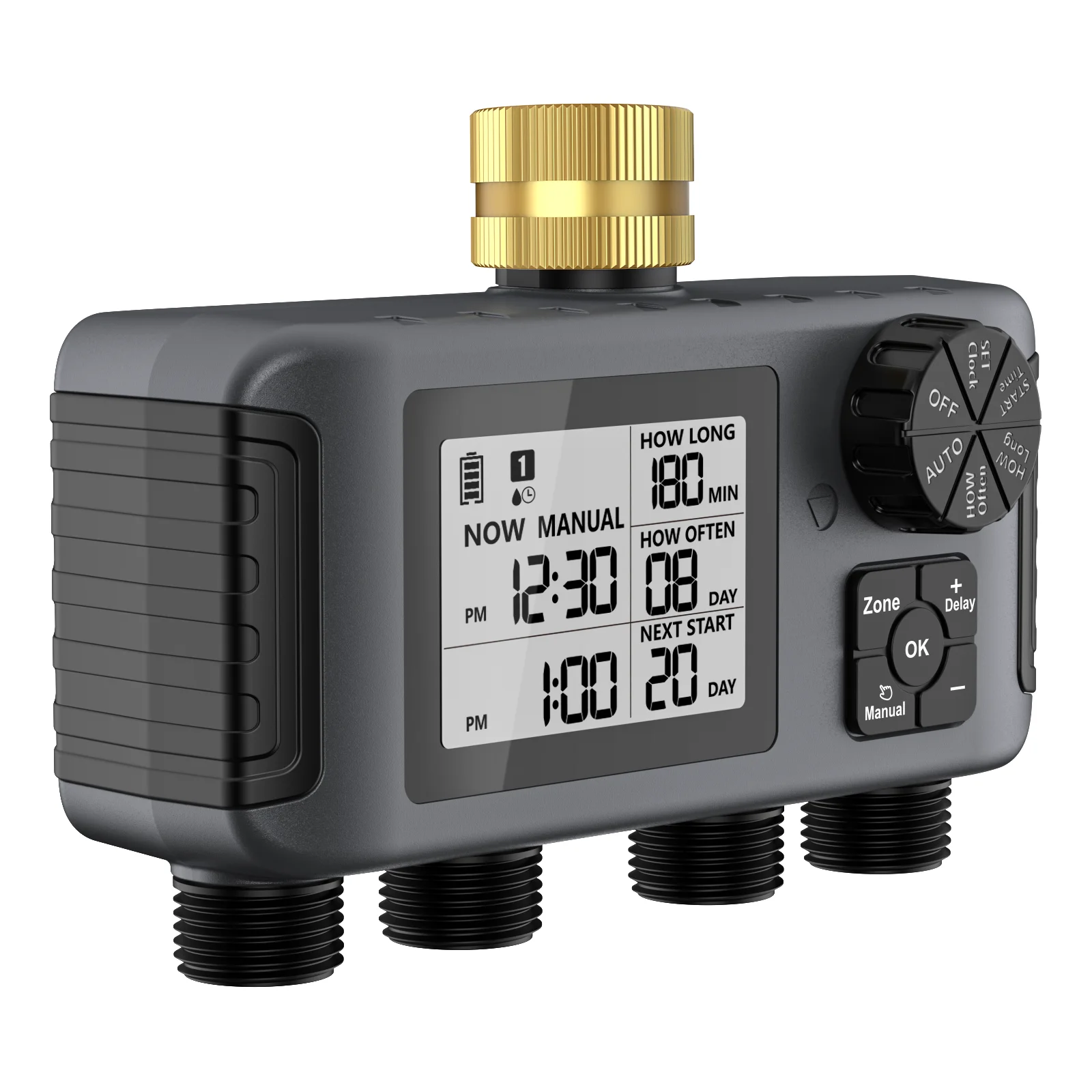 4 Outlets Automatic Water Timer Irrigation Programmer Dip Watering ...