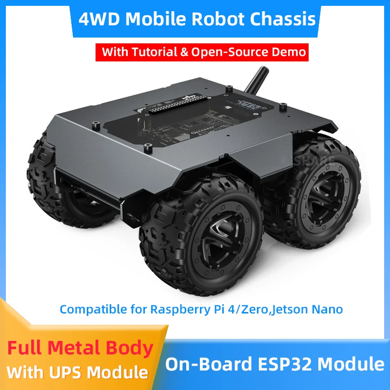 WAVE-ROVER-4WD-Mobile-Robot-Chassis-Onboard-ESP32-Module-UPS-Fit-for ...