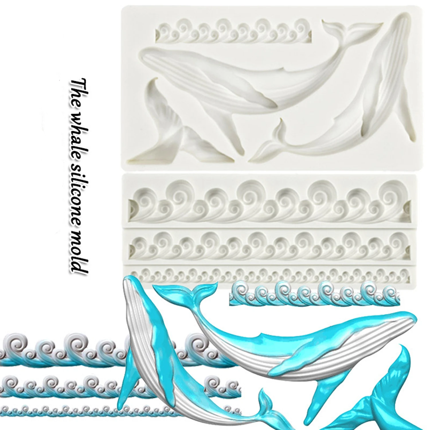 Whale-Silicone-Fondant-Molds-For-Baking-Sea-Wave-Shape-Mousse-Chocolate ...