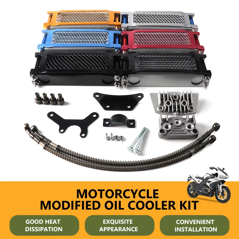 Motorcycle-Universel-Oil-Radiator-Kit-Oil-Cooler-For-50CC-110-125-140cc ...