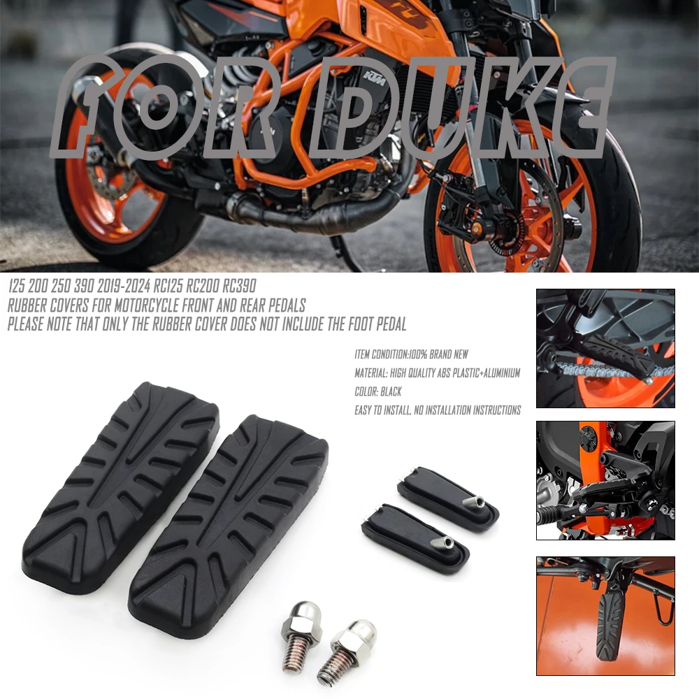 Motorcycle Front Rear Footrest Foot Peg Footpeg Plate Rubber Cover For ...