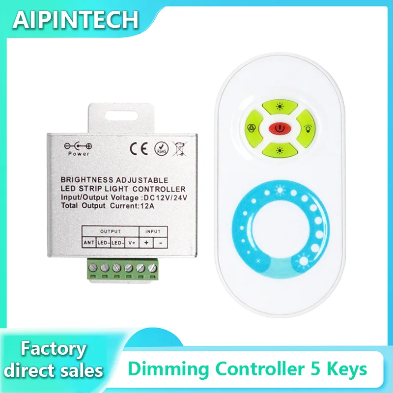 LED-light-strip-controller-Half-touch-dimming-Single-channel-controller-5-key-half-touch ...