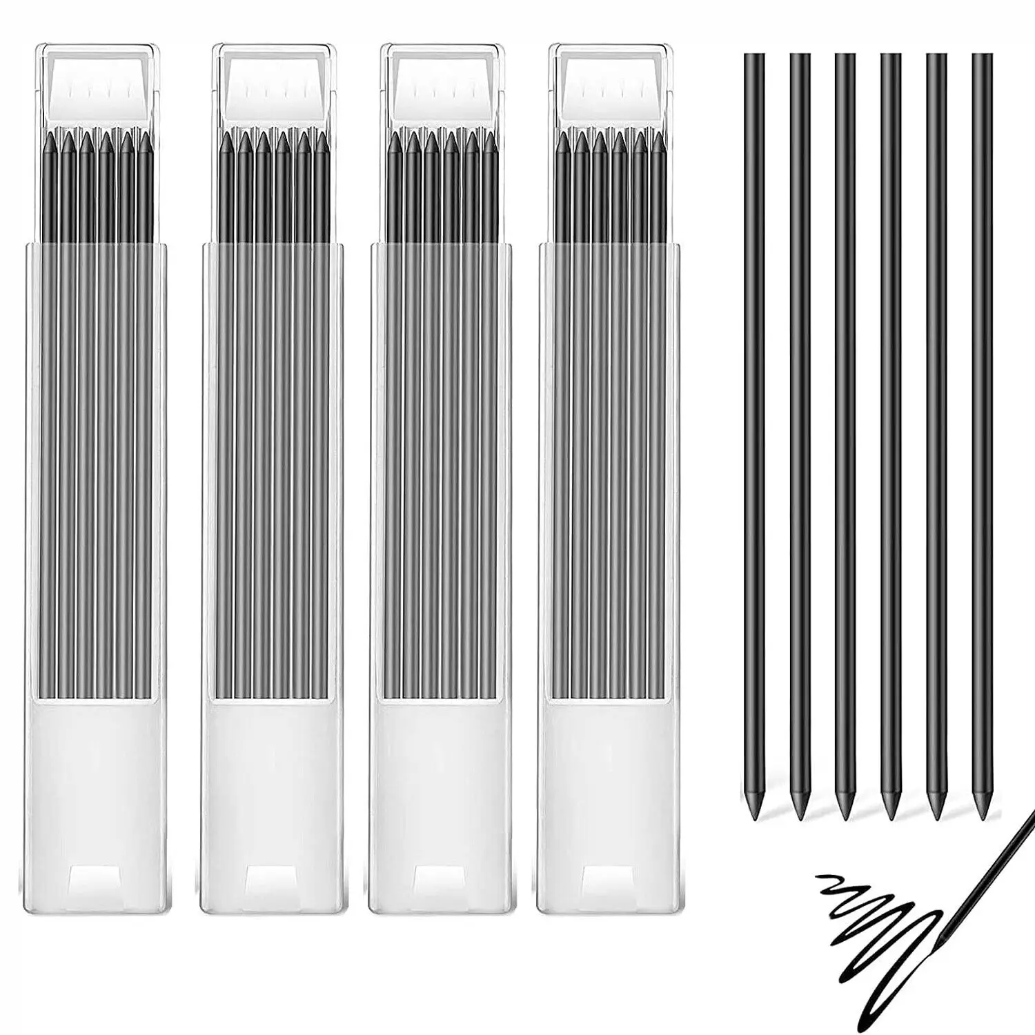 24PCS-Tracer-Pencil-Refills-Black-2-8mm-for-Carpenter-Solid-Deep-Hole ...