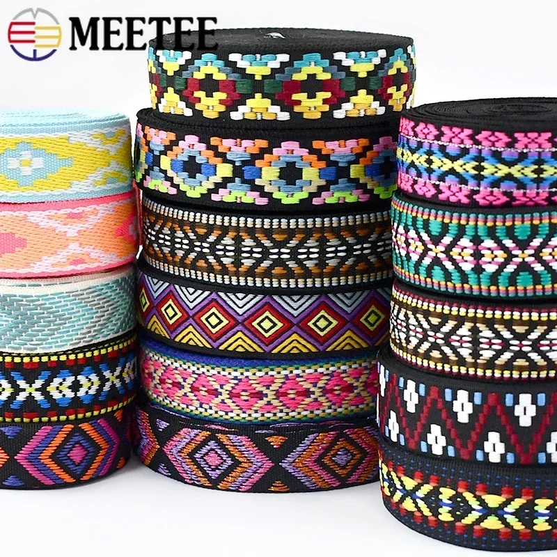 2-4Meters-25mm-Meetee-Ethnic-Polyester-Webbing-Strap-Bag-Jacquard ...
