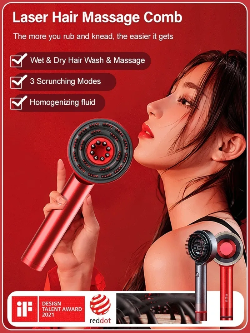 Scalp massage comb red light hair generator anti-densification hair ...