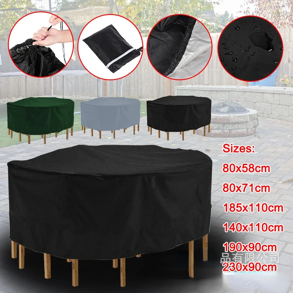 Waterproof Outdoor Round Dust Cover 210d Oxford Cloth Round Table And ...