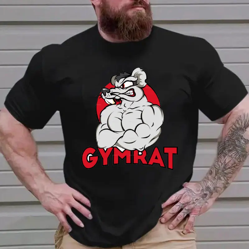 Gymrat-Rat-Muscles-T-Shirt-Gymrat-Gym-Rat-Animal-Fitness-Sports-Weight ...