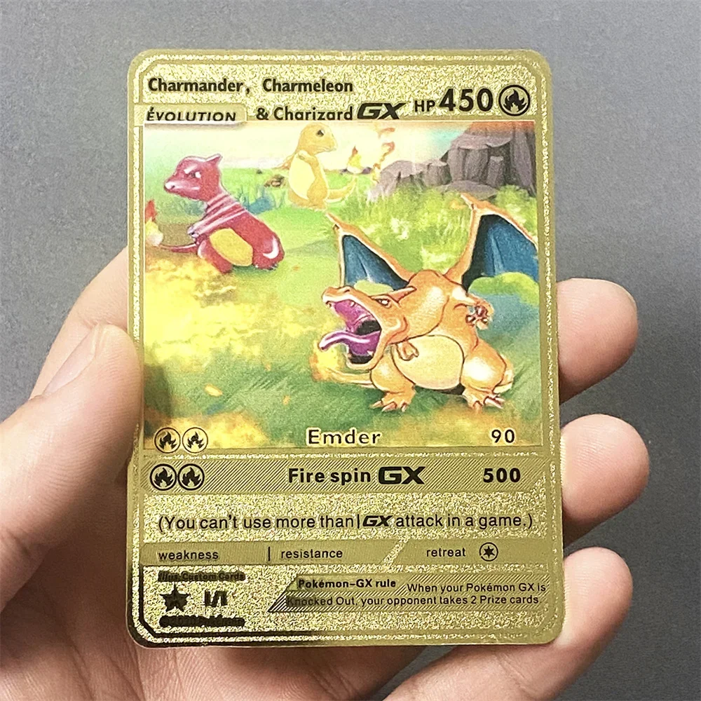 New 2024 Metal Card English Anime Charizard Arceus Mewtwo Blastoise ...