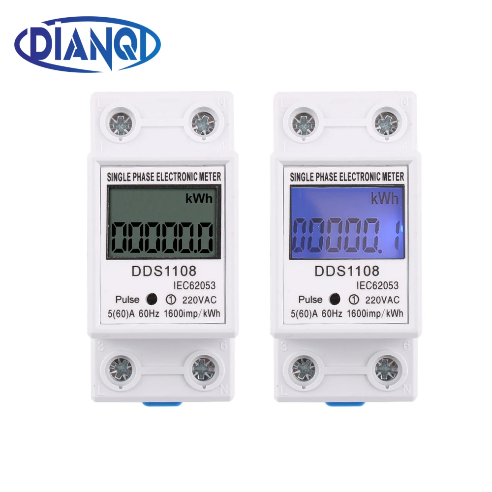 AC230V 50/60Hz 60/80A Single Phase LCD Digital Display Wattmeter Power ...