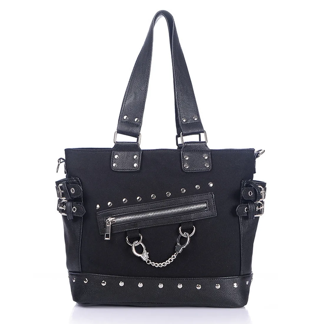 Gothic-Canvas-Handcuff-Charm-Punk-Handbag-Shoulder-bag-Fashion-Women ...