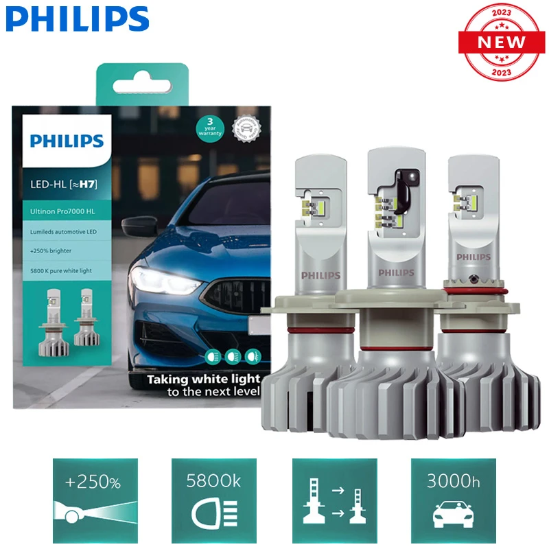 Philips H7 LED Pro7000 H1 H4 H8 H11 H16 HB3 HB4 HIR2 Car Headlight 9005 ...