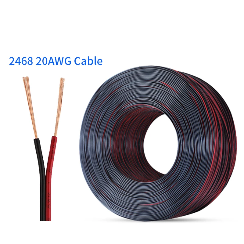 AWM 2468 vw 1 80c 300v 빨간색과 검은 색 유연한 병렬 케이블, PVC 절연 20awg 22awg 24awg 2 ...