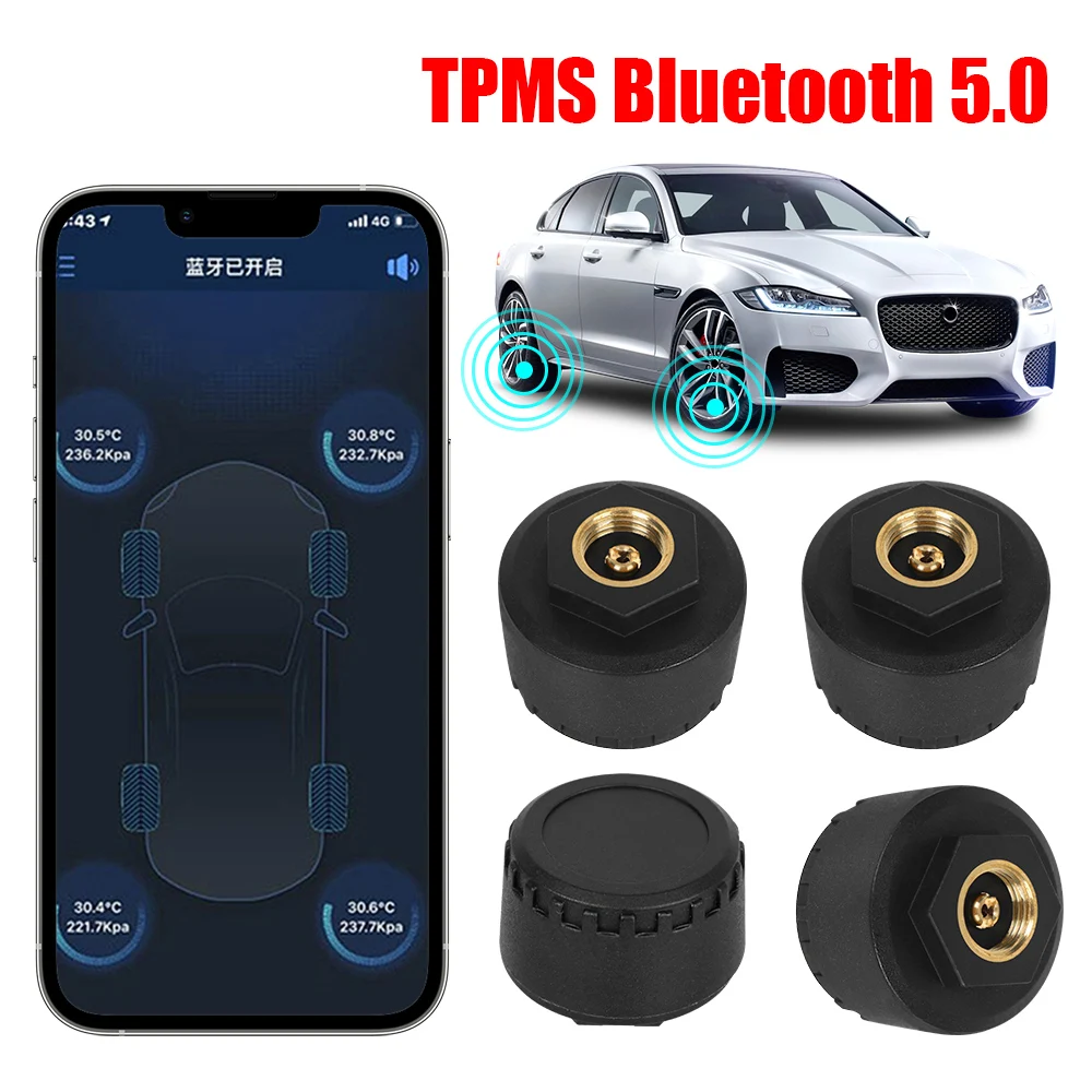 Bluetooth 5.0 External TPMS Mobile Phone APP Display Car Tire Pressure ...