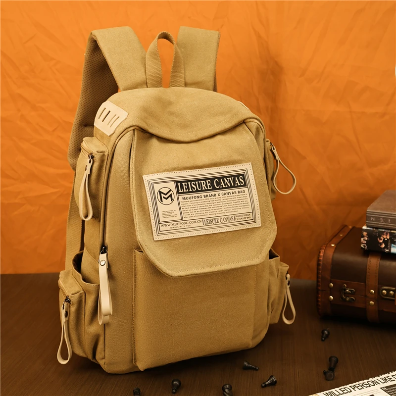 Men-Canvas-Backpack-Male-Laptop-College-Student-School-Bags-for ...