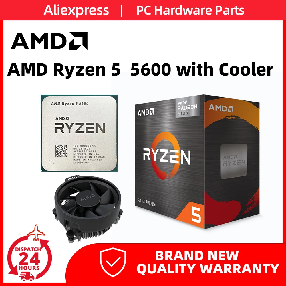 AMD-Ryzen-5-5600-With-Cooler-R5-5600-and-Fan-Socket-AM4-Original-Box ...