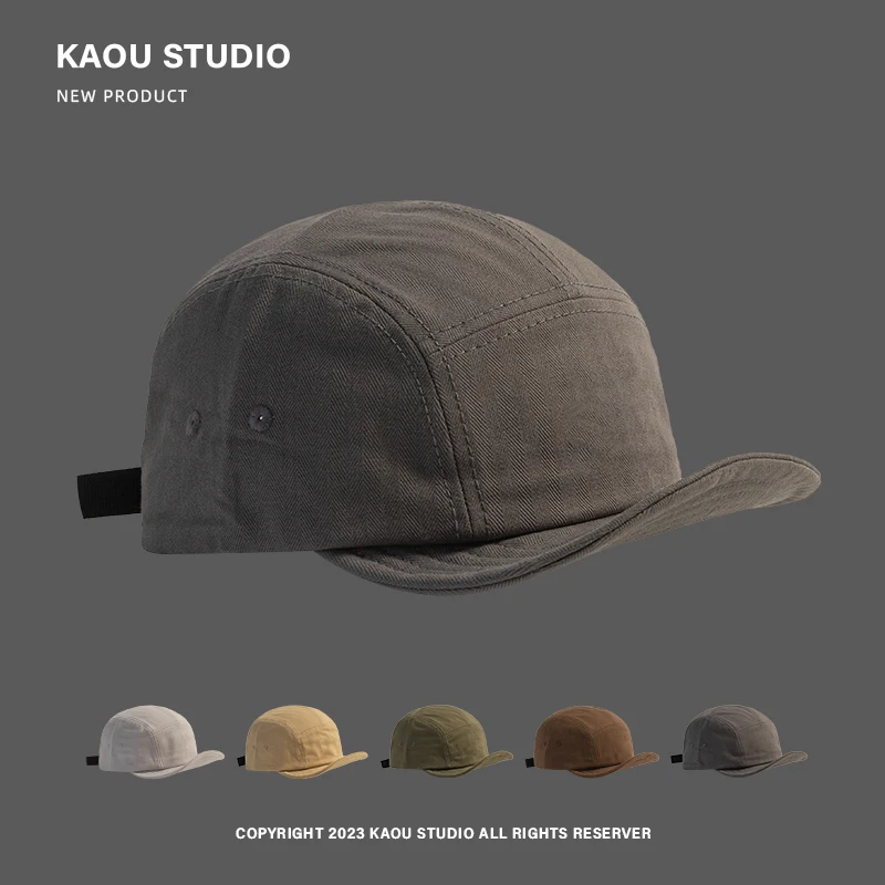 Men-s-Japanese-Solid-Color-Soft-Brim-Baseball-Cap-Personality-Five ...