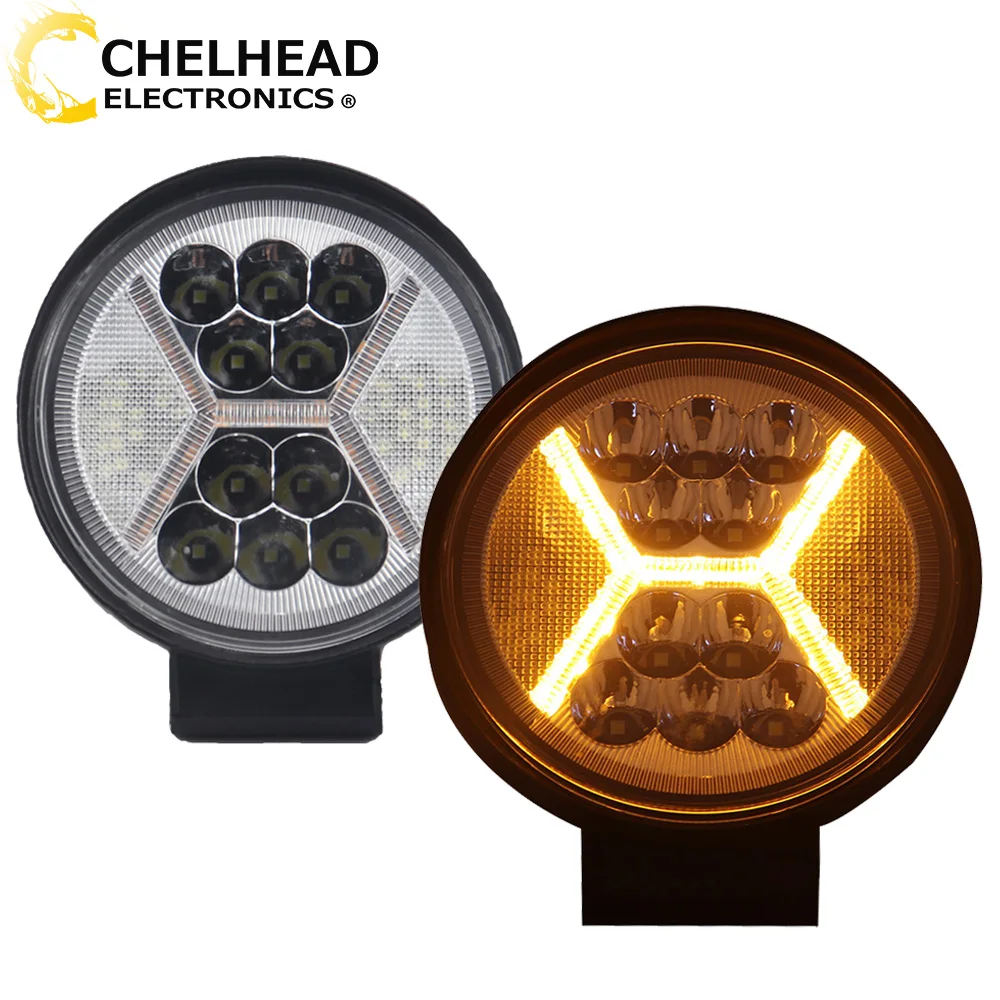 Round Led Work Light 4 Inch Spot Flood Beam For Offroad 4x4 Suv Tractor ...