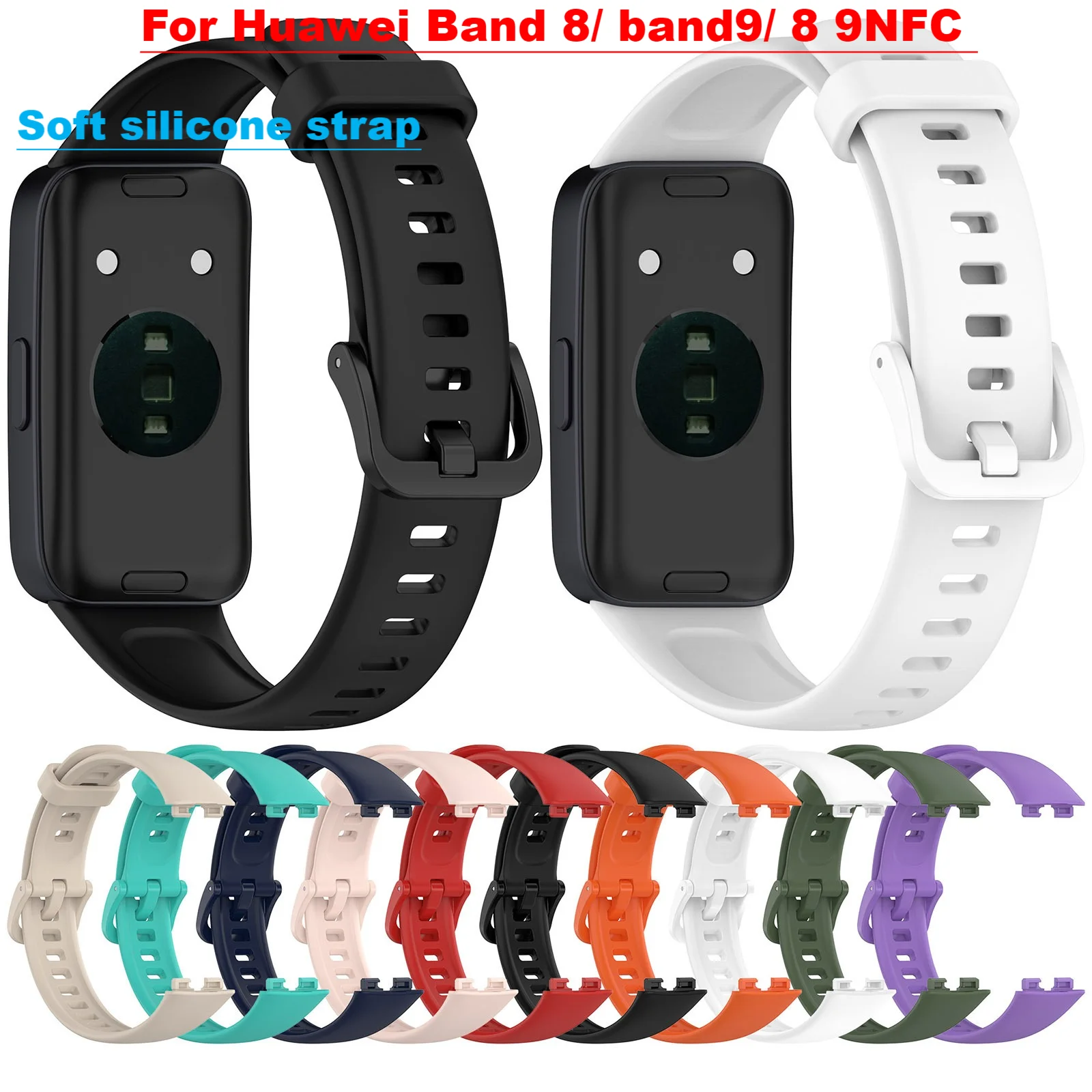 Silicone-Strap-For-Huawei-Band-9-9NFC-Huawei-band8-8NFC-Smart-Watch-Replacement-Wristband ...