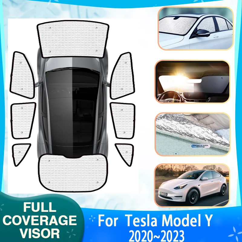 Car-Full-Coverage-Sunshades-For-Tesla-Model-Y-2022-Accessories-2020 ...