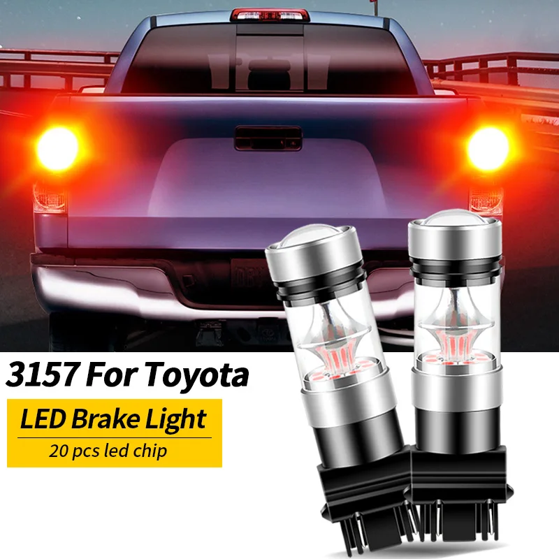 2pcs LED Brake Light Blub Lamp 3157 3057 P27/7W T25 Canbus For Toyota ...