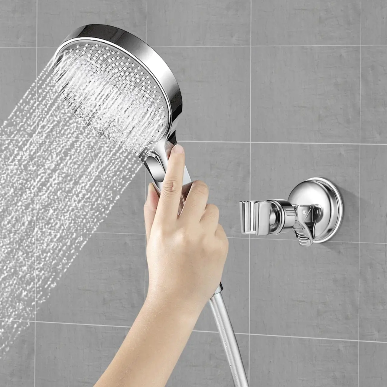 Suction Cup Shower Head Holder Easy Installation Adjustable Shower ...