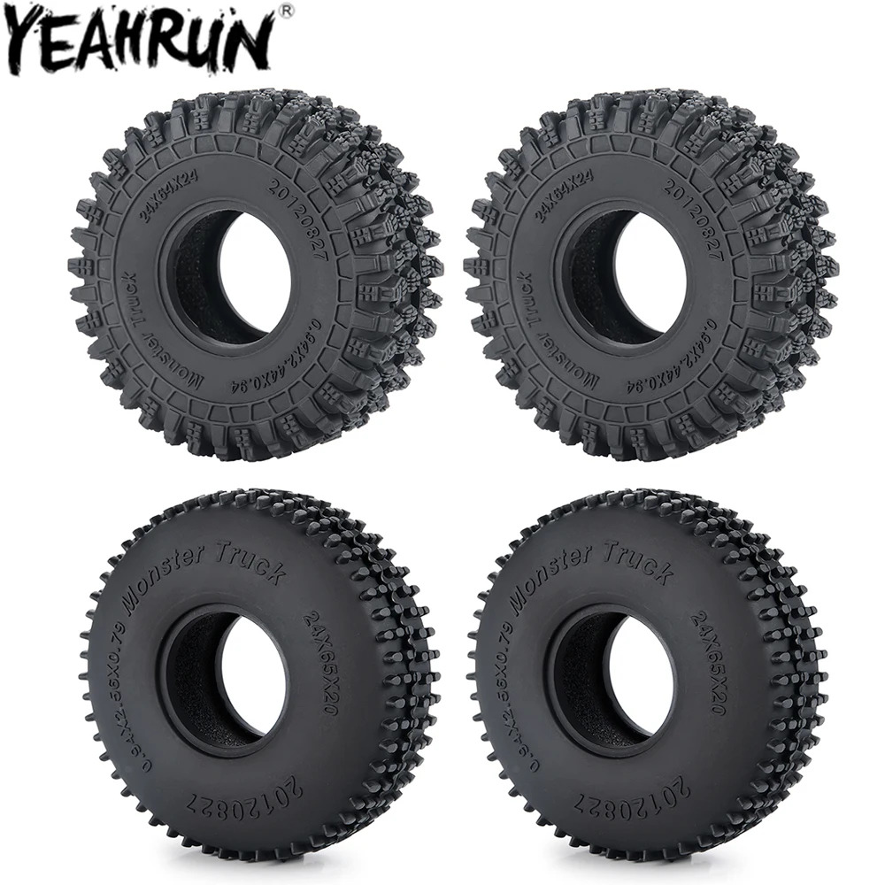 YEAHRUN-4PCS-1-0-Inch-Wheels-Tires-Soft-Rubber-Tyres-Rock-Terrain-for-1 ...