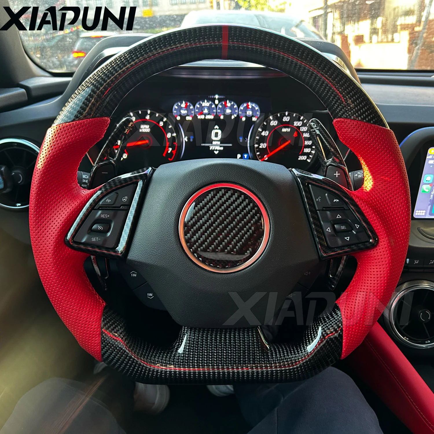 Steering-Wheel-For-Chevrolet-Corvette-Camaro-SS-ZL1-Customized-Carbon-Fiber-Racing-Wheel-2016 ...