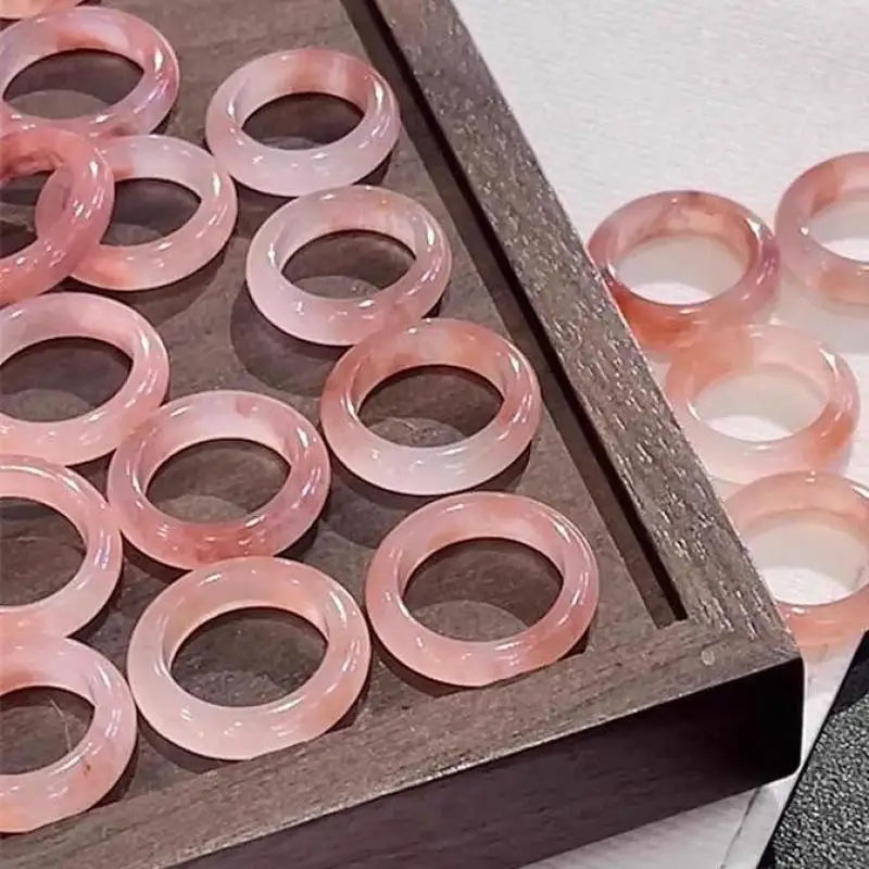 Natural Flower Jade Rings Women Healing Gemstone Fine Jewelry Genuine ...