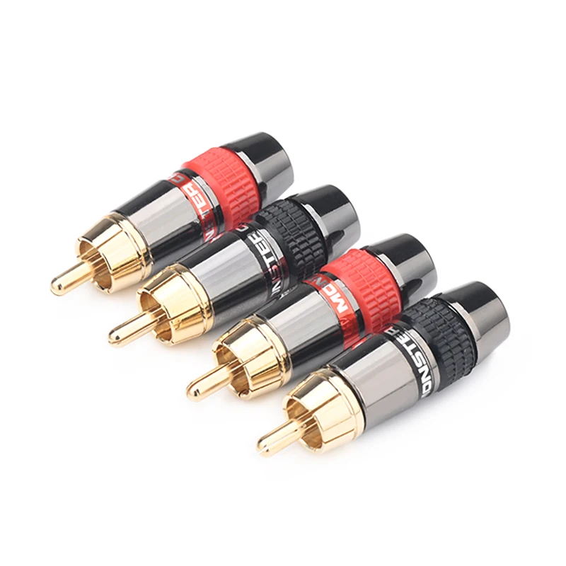 4PCS-Hifi-RCA-Plug-High-Quality-Gold-Plated-RCA-Male-Jack-Connector-for ...
