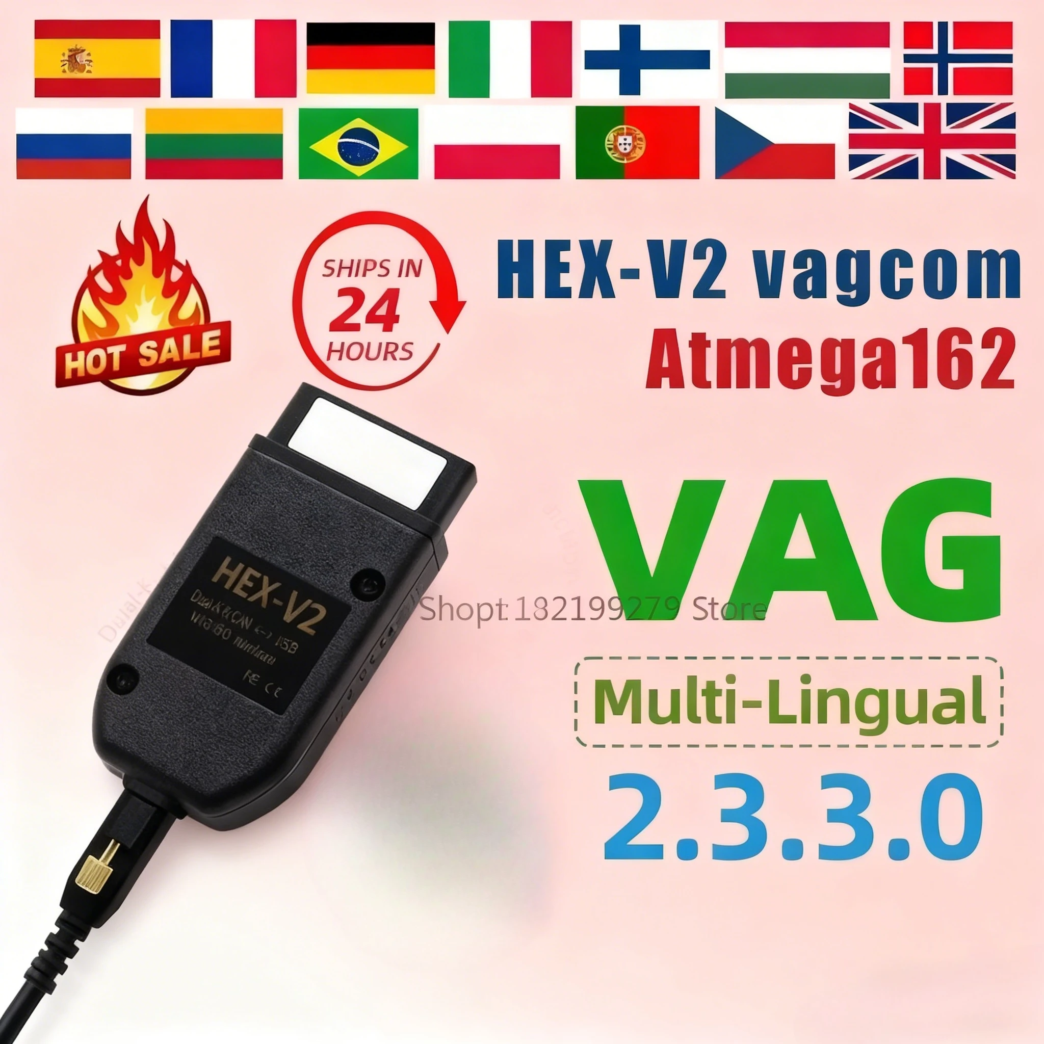 NEW VCDS VAGCOM Interface VCDSCAN HEX V2 Update 23.3.3 FOR VW For AUDI ...