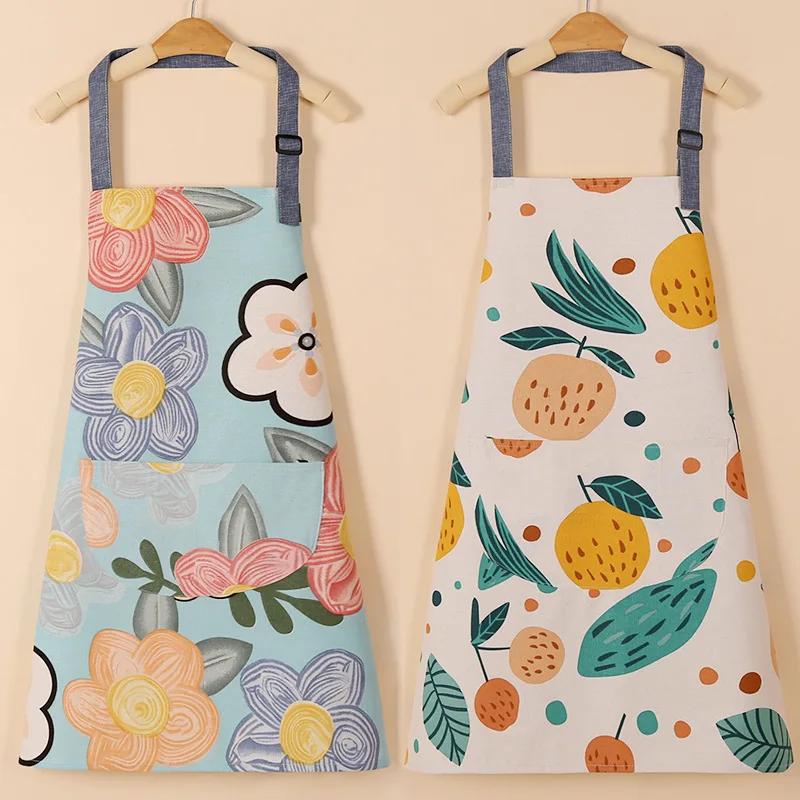 1PC-Aprons-Fashion-Cotton-Fabric-Waterproof-Thickened-Dirt-Resistant ...