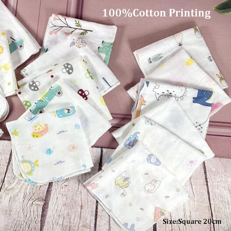 Cute-printed-cartoon-cotton-Handkerchiefs-double-layer-gauze-baby ...