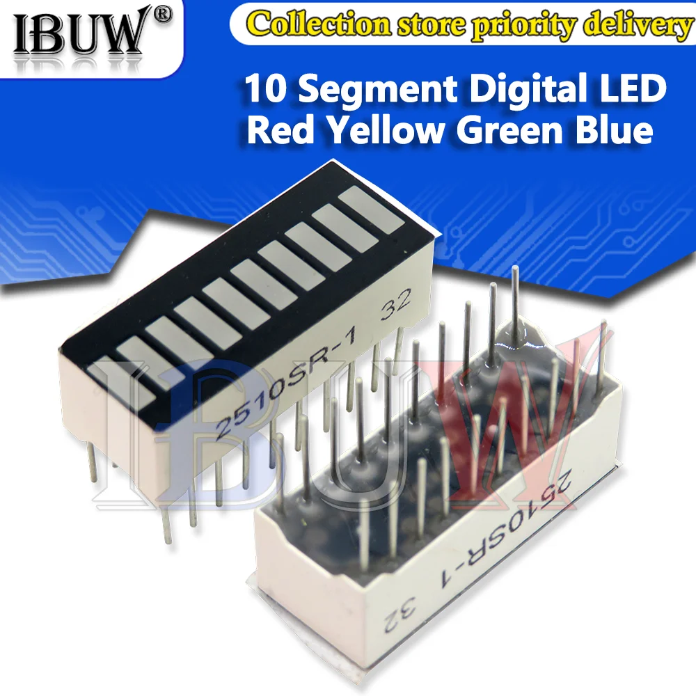 2PCS-lot-10-Segment-Digital-LED-Bar-Graph-Display-Ultra-Bright-Red ...