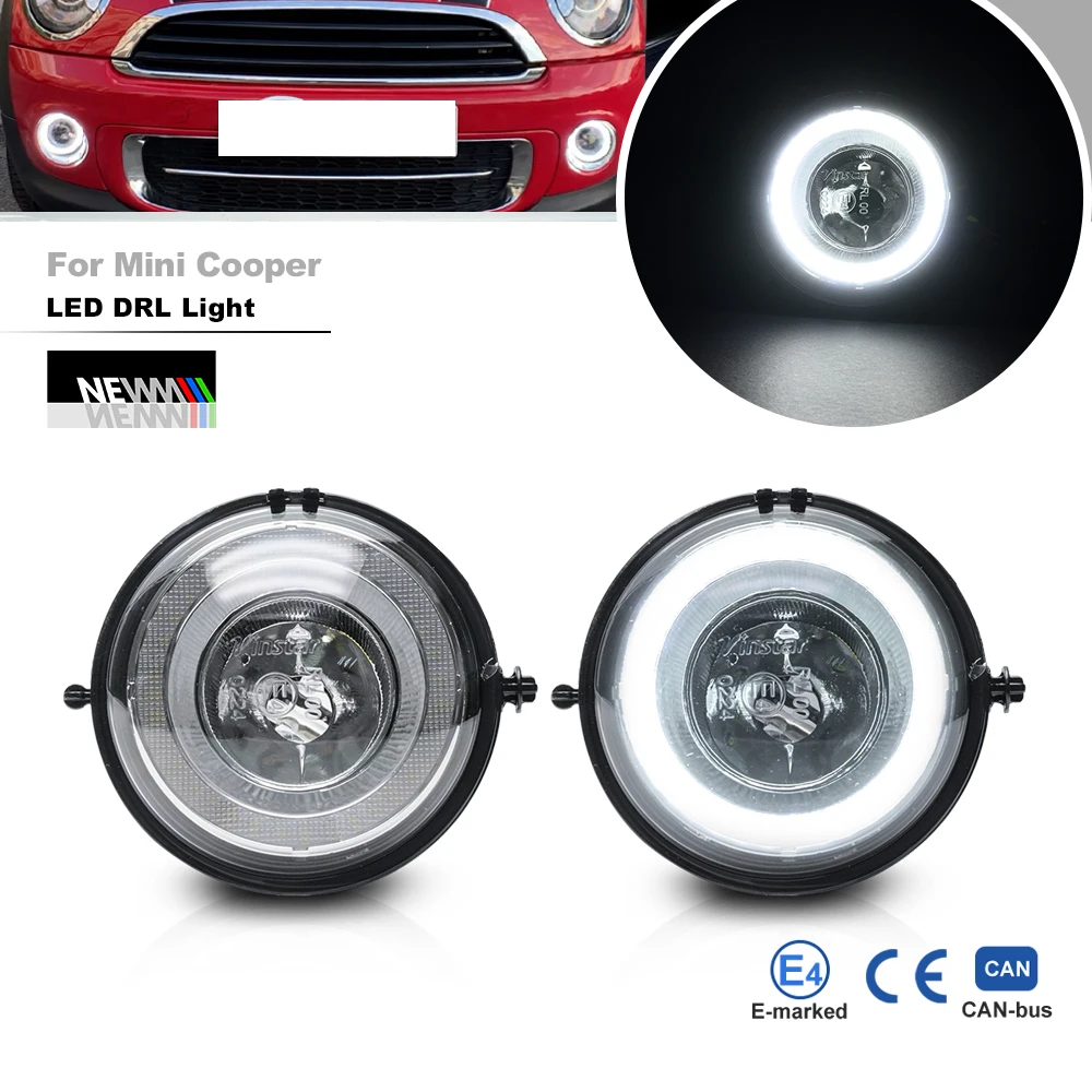 2Pcs-For-Mini-Cooper-R55-R56-R57-R58-R59-R60-Led-Car-Front-DRL-Halo ...