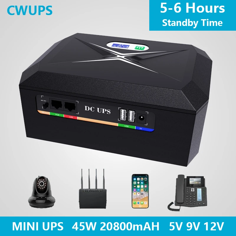 No-Break-Mini-DC-UPS-Wifi-Router-20000mAh-12V-5V-Internet-Backup ...