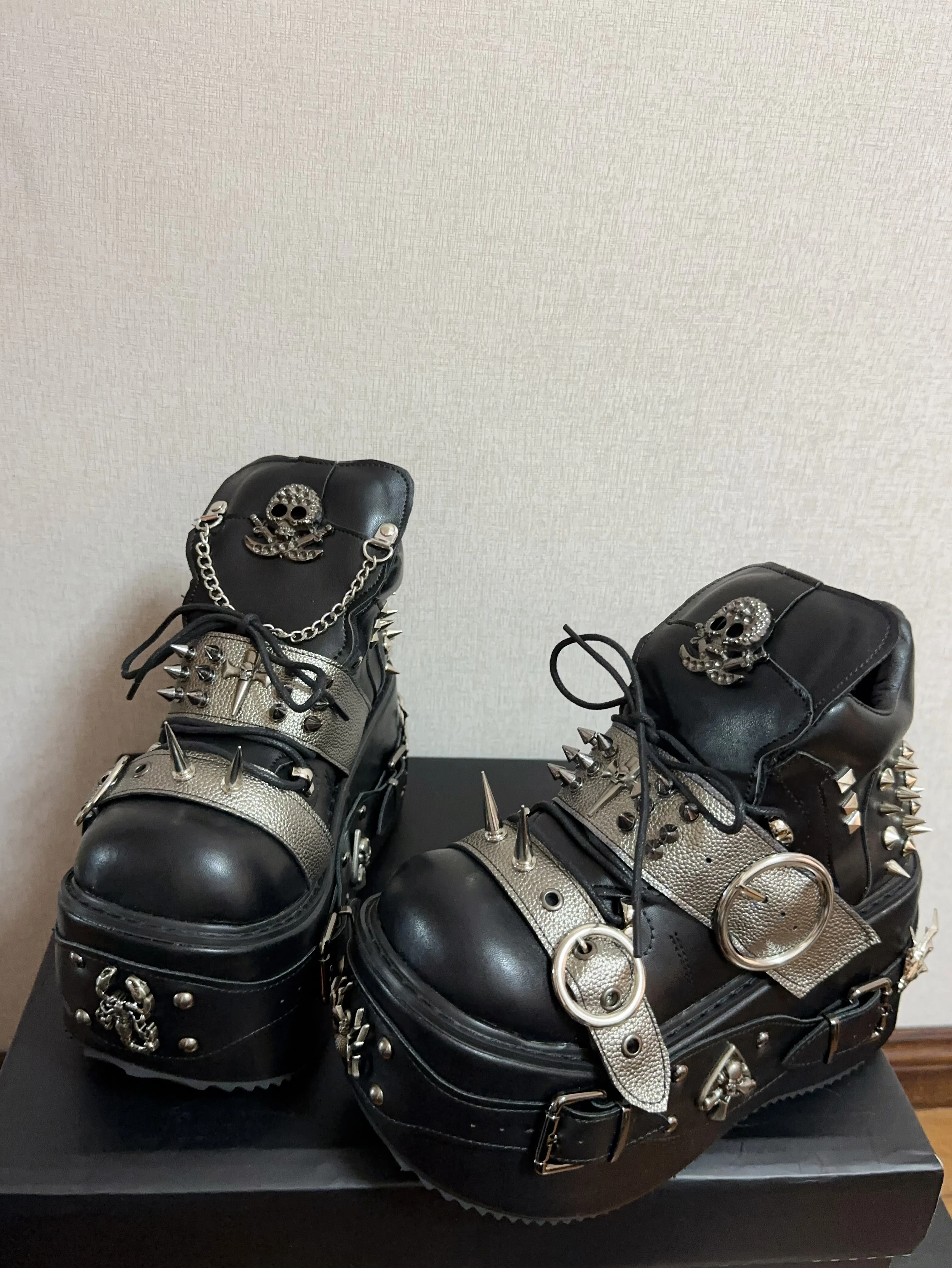 Women-punk-dark-shoes-lady-high-thick-wedges-heels-pumps-women-princess ...