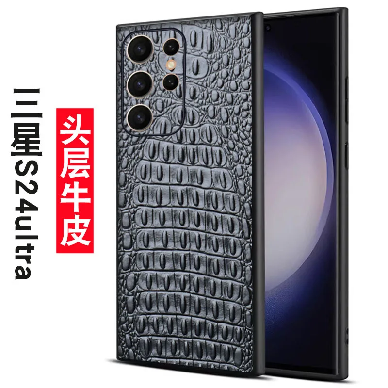 Luxury-Genuine-Cow-Crocodil-Leather-Magnetic-Cover-Mobile-Phone-Book ...