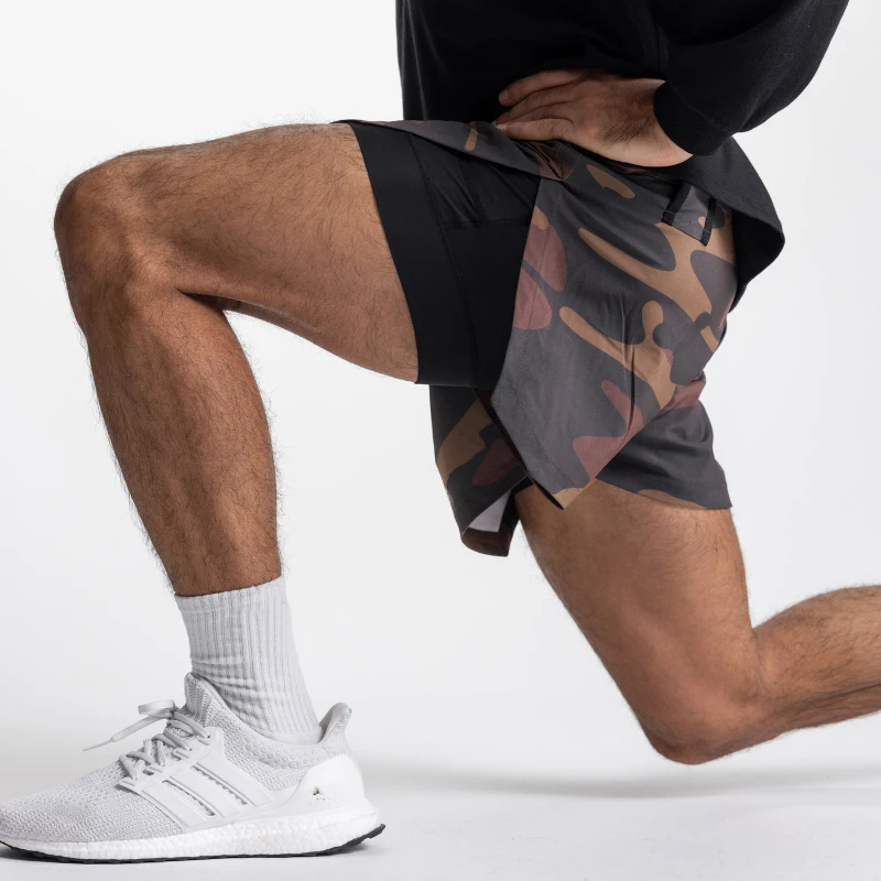 ASRV Mens Gym 2 in 1 Jogger Sport Short Pants Man Quick Dry Running ...