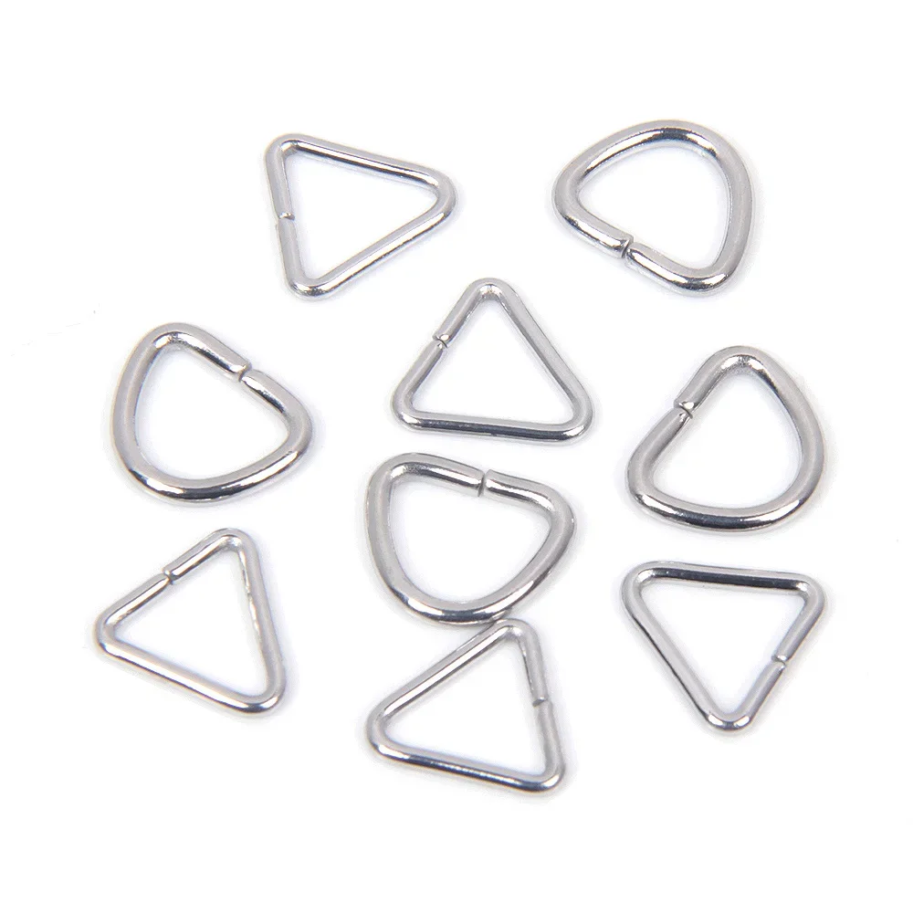50pcs-lot-Stainless-Steel-Triangle-D-shape-open-Jump-Rings-Connectors ...