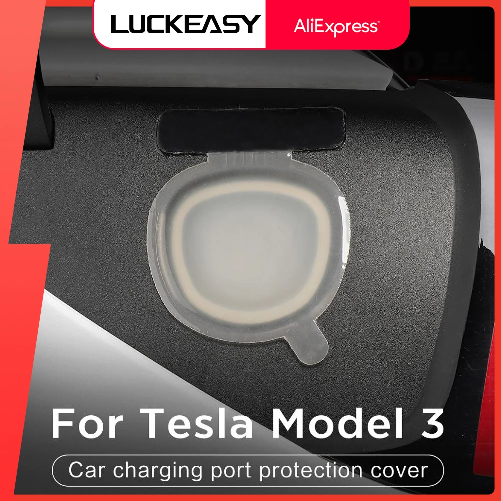 Luckeasy For Tesla Model 3 Car Charging Port Protection Cover Model3 ...