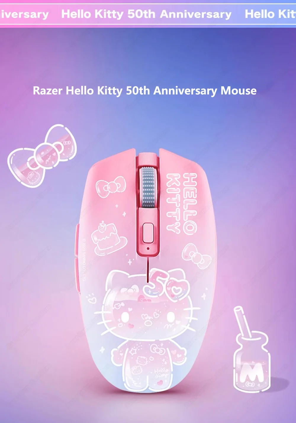 Teclado Mecânico RAZER Sanrio Hello Kitty 50th Anniversary com Pacote ...