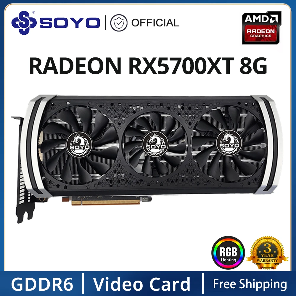 SOYO AMD Radeon RX5700XT RX5700 scheda grafica 8G memoria GDDR6 scheda Video da gioco DPx3 a ...