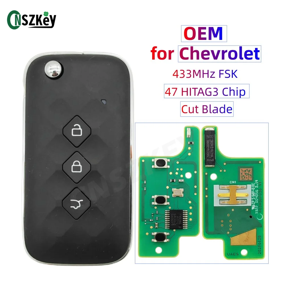 CNSZKEY-OEM-Flip-Folding-Remote-Car-Key-FOB-For-Chevrolet-Aveo-433Mhz ...
