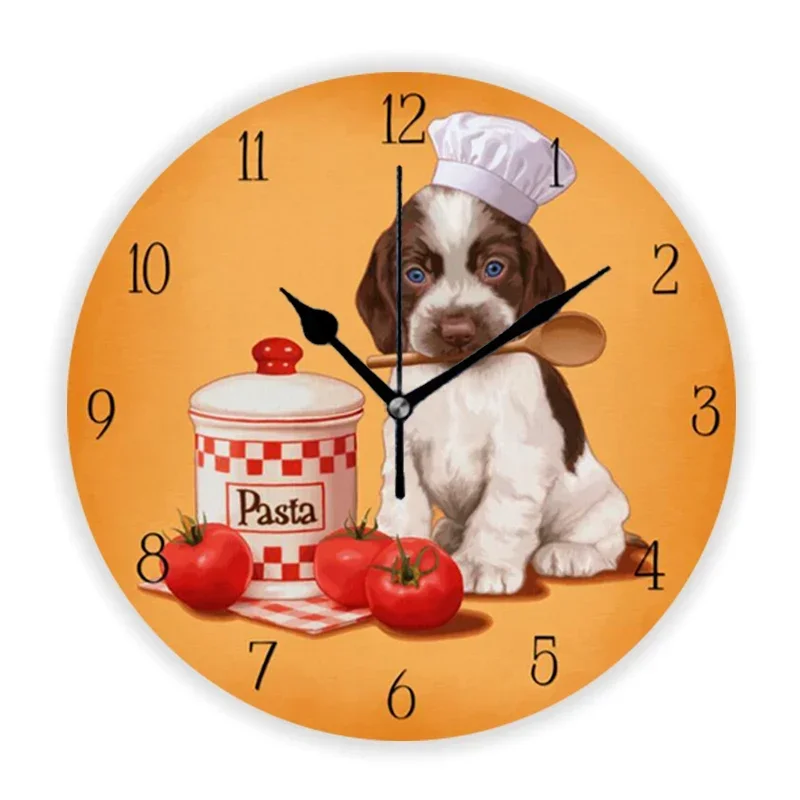 Cute-English-Cocker-Spaniel-Dog-with-Chef-Hat-Wall-Clock-for-Kitchen ...