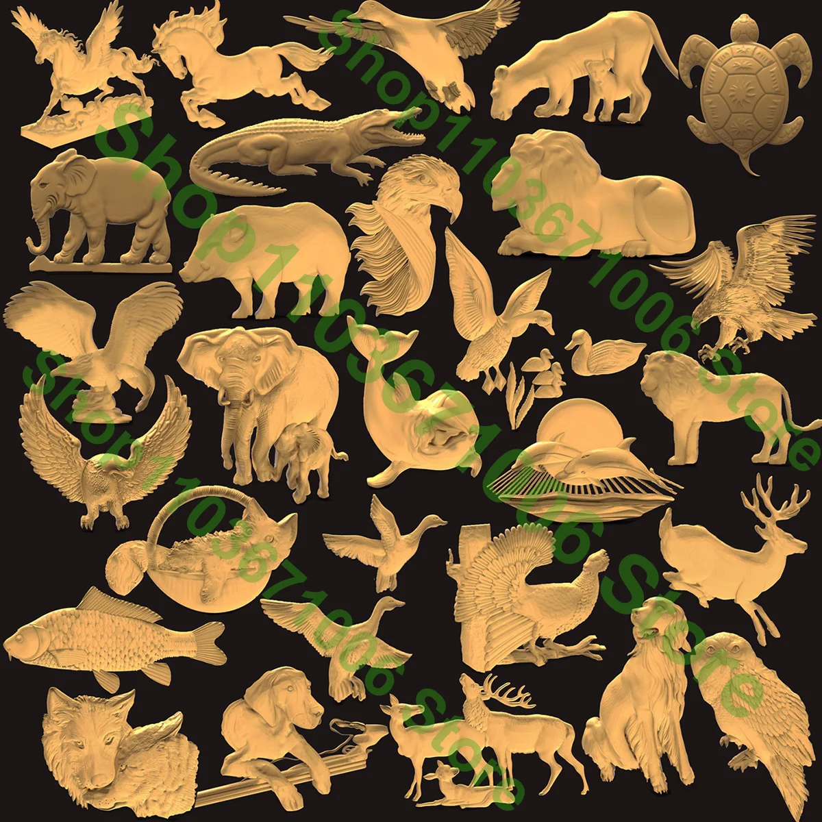 STL-modelo-3D-de-colecci-n-de-animales-modelo-en-relieve-Animal-para ...